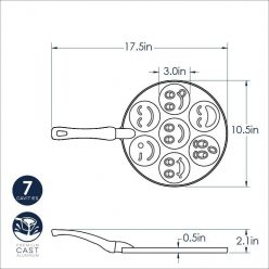Smiley Face Pancake Pan | Cast Aluminum Cookware | Breakfast Pan ...