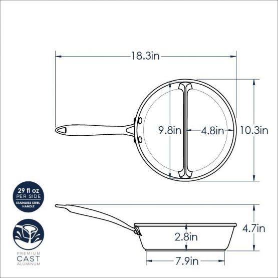 2-in-1 Divided Sauce Pan | Cast Aluminum Cookware | Nordic Ware