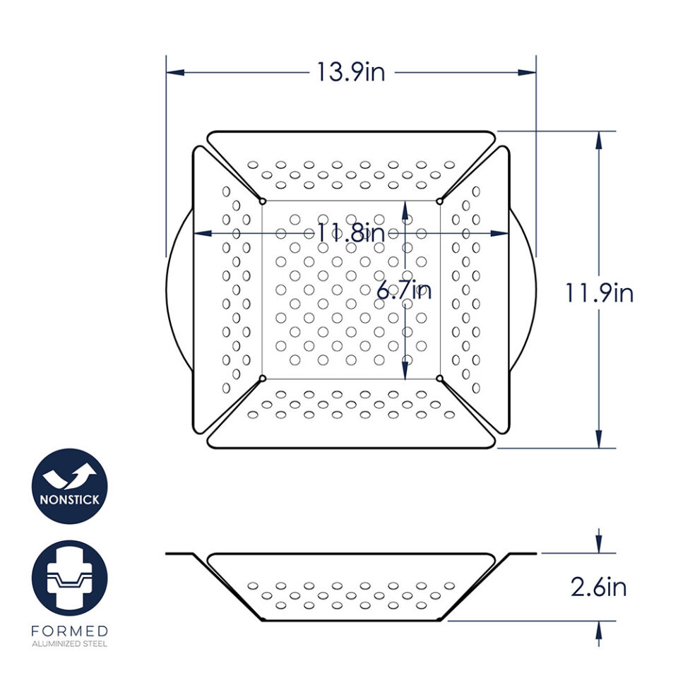 Grill ‘N Shake Basket | Indoor Outdoor Grill Cookware | Nordic Ware