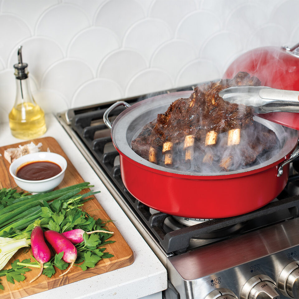 Red Kettle Smoker for Stovetop & Outdoor Cooking | Nordic Ware