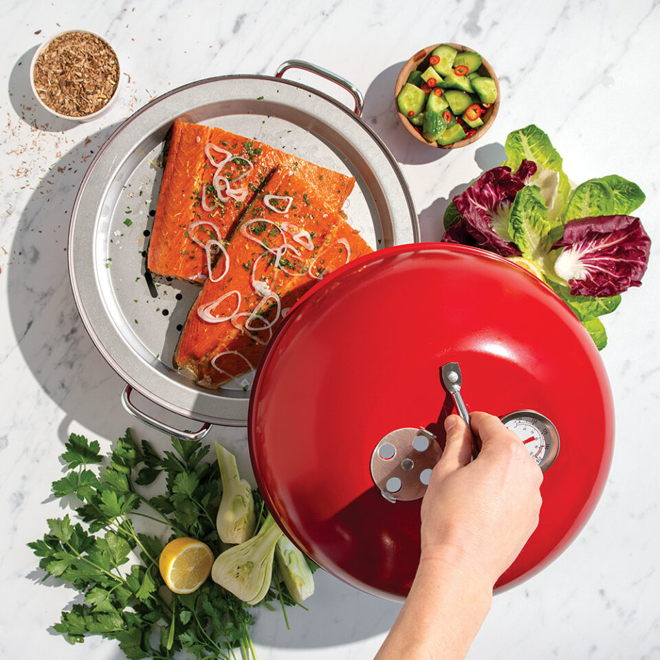 Red Kettle Smoker for Stovetop & Outdoor Cooking | Nordic Ware