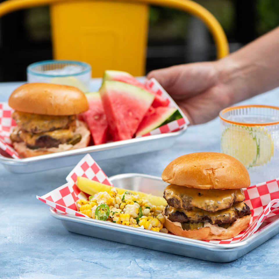 2 Pack Burger Serving Trays | Aluminum Baking Sheet | Nordic Ware