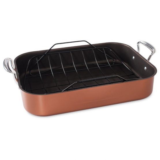 Extra Large Copper Roaster with Rack | Roasting And Broiling Pans ...