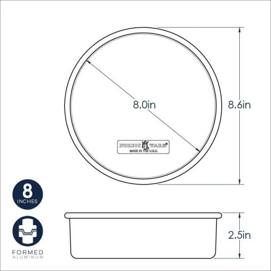 Naturals® 8" Round Layer Cake Pan | Round Aluminum Cake Pan | Nordic Ware