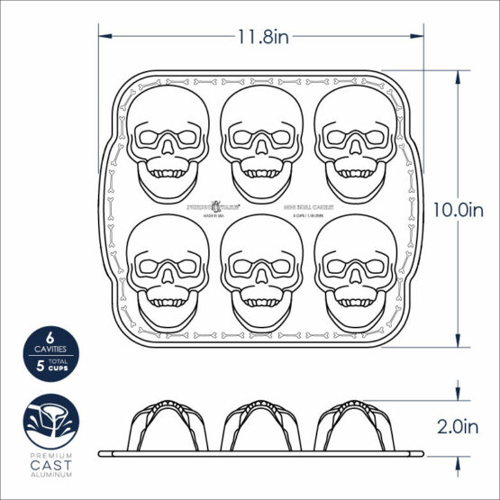 Haunted Skull Cakelet Pan | Halloween Baking Pans | Mini Cake Pans ...