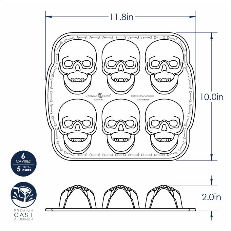 Haunted Skull Cakelet Pan | Halloween Baking Pans | Mini Cake Pans ...
