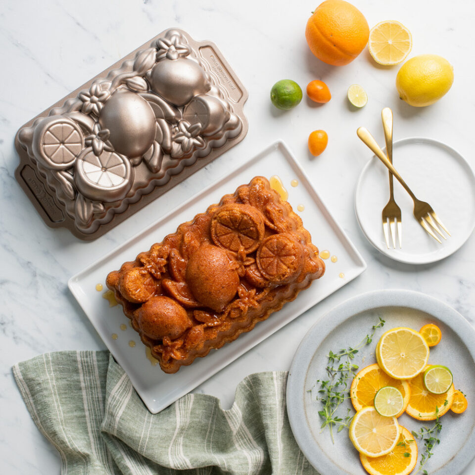 Citrus Blossom Loaf Pan | Cast Aluminum Bakeware | Nordic Ware