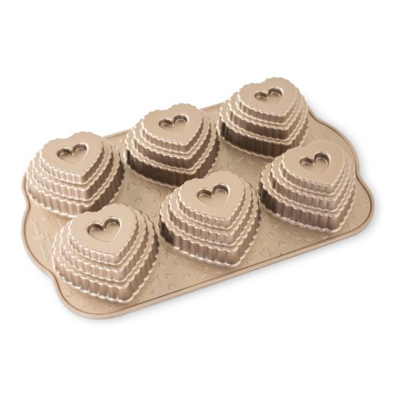 Tiered Heart Cakelet Pan | Cast Aluminum Bakeware | Nordic Ware
