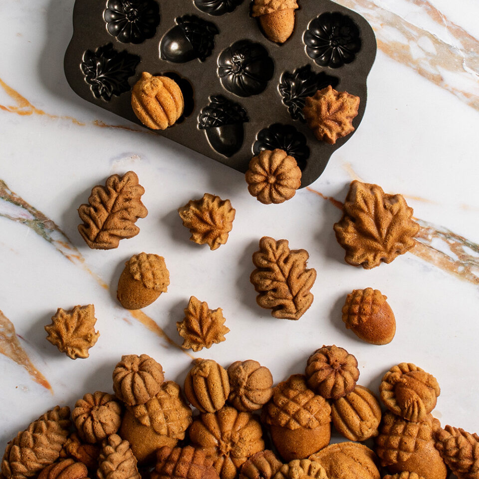 Autumn Delights Cakelet Pan | Mini Cake Pans | Fall Bakeware | Nordic Ware