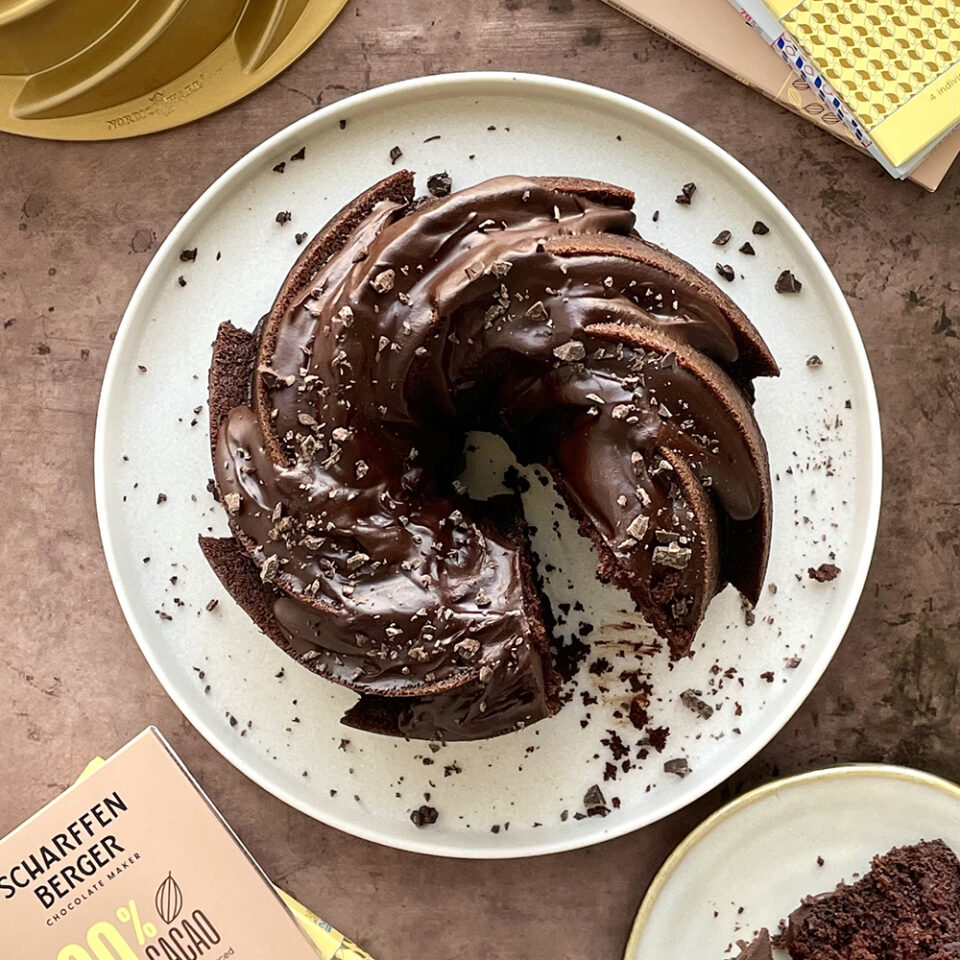 Chocolate Spice Cake with Dark Chocolate Ganache - Nordic Ware