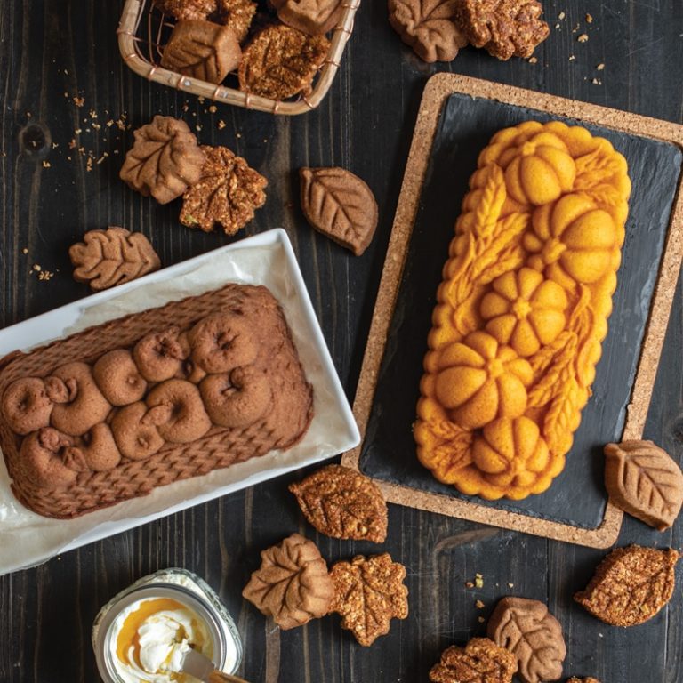 Wheat & Pumpkin Loaf Pan | Autumn Loaf Pan | Fall Bakeware | Nordic Ware