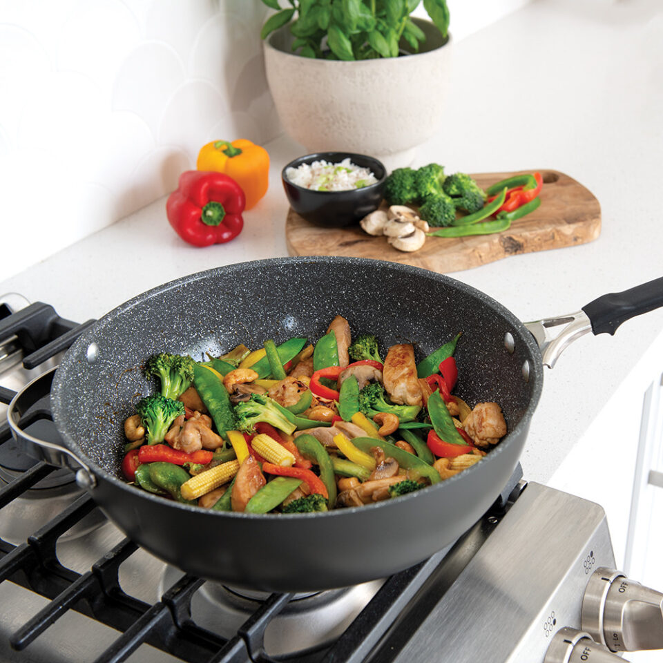 Verde Ceramic Nonstick 12” Wok | Ceramic Coated Cookware | Nordic Ware