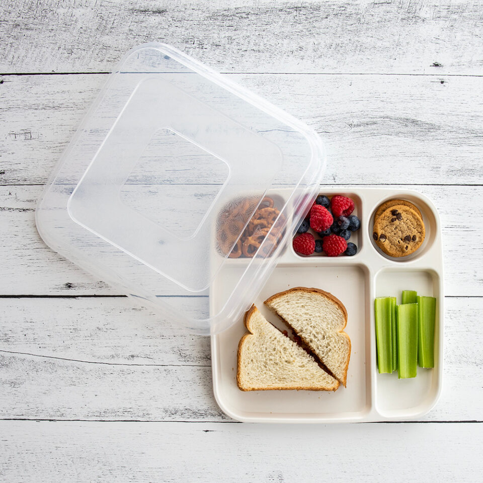 Divided Dinner Tray with Lid | Microwave Dinnerware | Nordic Ware