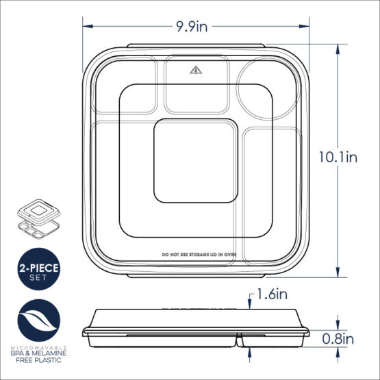 Divided Dinner Tray with Lid | Microwave Dinnerware | Nordic Ware