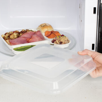 Divided Dinner Tray with Lid | Microwave Dinnerware | Nordic Ware