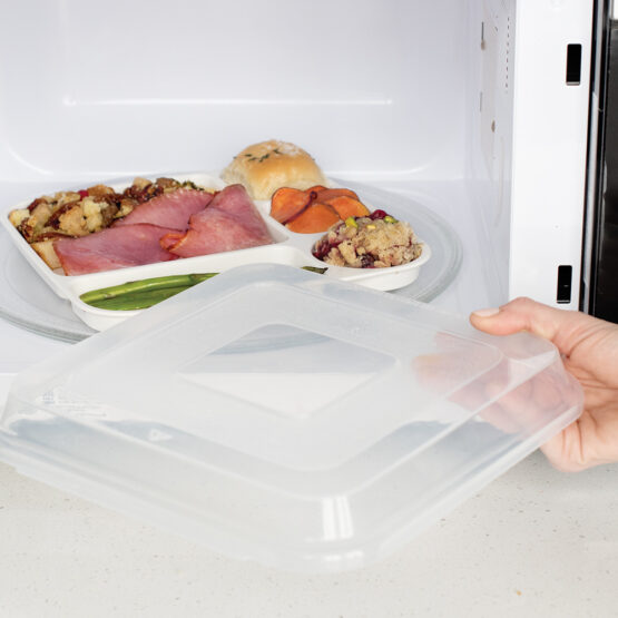 Divided Dinner Tray with Lid | Microwave Dinnerware | Nordic Ware