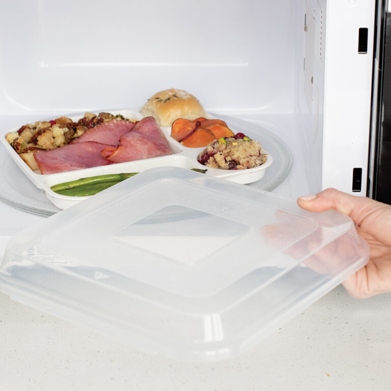 Divided Dinner Tray with Lid | Microwave Dinnerware | Nordic Ware