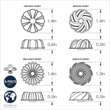 Set of 4 Bundt® Magnets | Gift Accessories | Nordic Ware