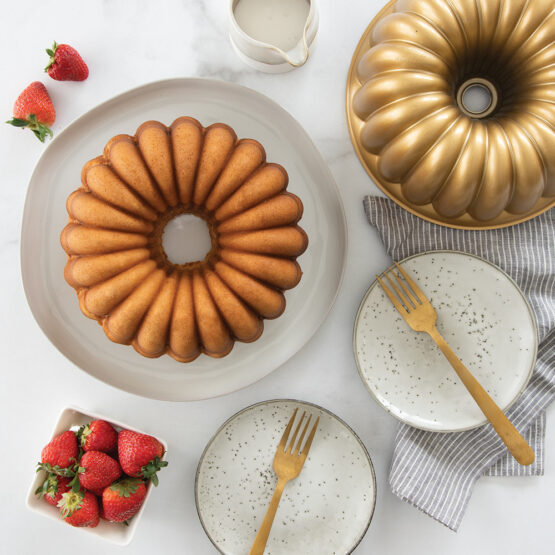 Elegant Party Bundt® Pan, Translucent Bundt Cake and Lemon Cake Mix ...