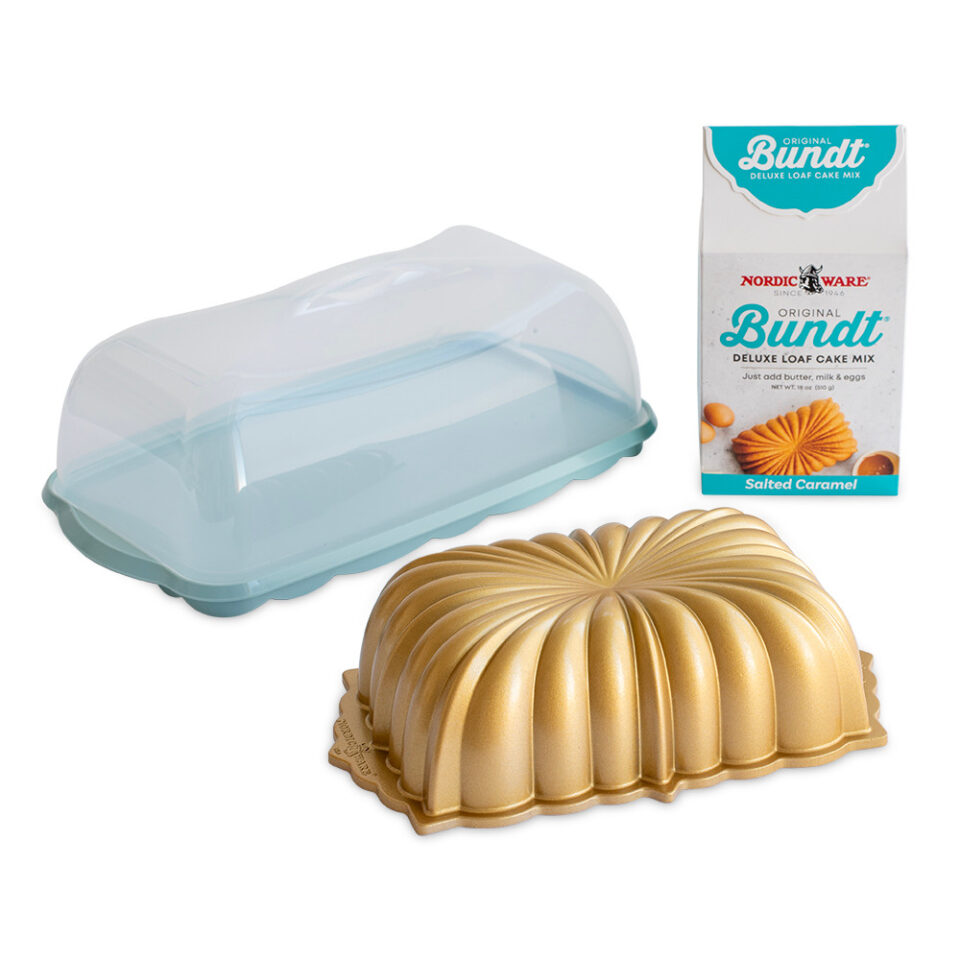Fluted Loaf, Loaf Cake Keeper, & Salted Caramel Quick Bread Mix ...