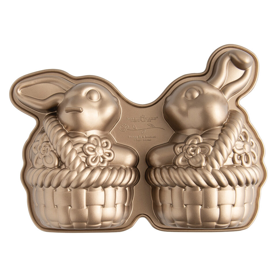 Bunny In Basket 3D Cake Pan | Cast Aluminum Bakeware | Nordic Ware