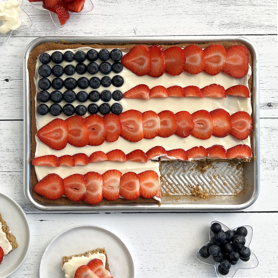 Gluten Free Sheet Pan Flag Fruit Pizza - Nordic Ware