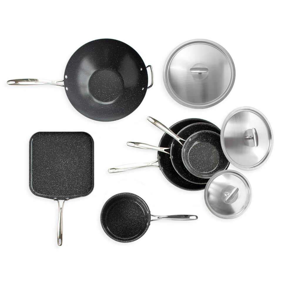 Basalt 9 Piece Complete Cookware Set | Ceramic Coated Cookware | Nordic ...