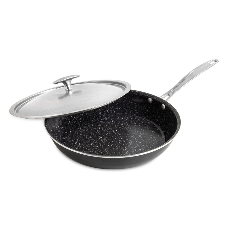 Basalt 2 Piece 12" Sauté Skillet with Lid | Ceramic Coated Cookware ...