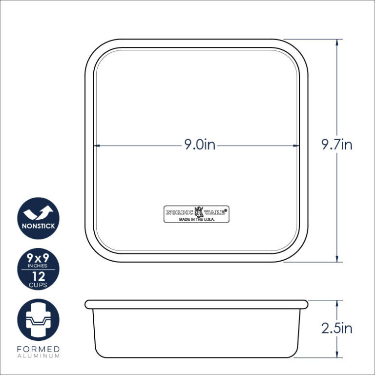 9 Inch Nonstick Square Pan | Brilliant Aluminum Bakeware | Nordic Ware