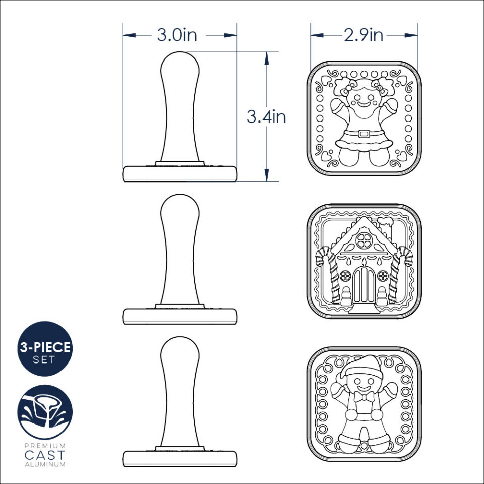 Gingerbread Cookie Stamps | Holiday Bakeware | Christmas Cooking Baking ...