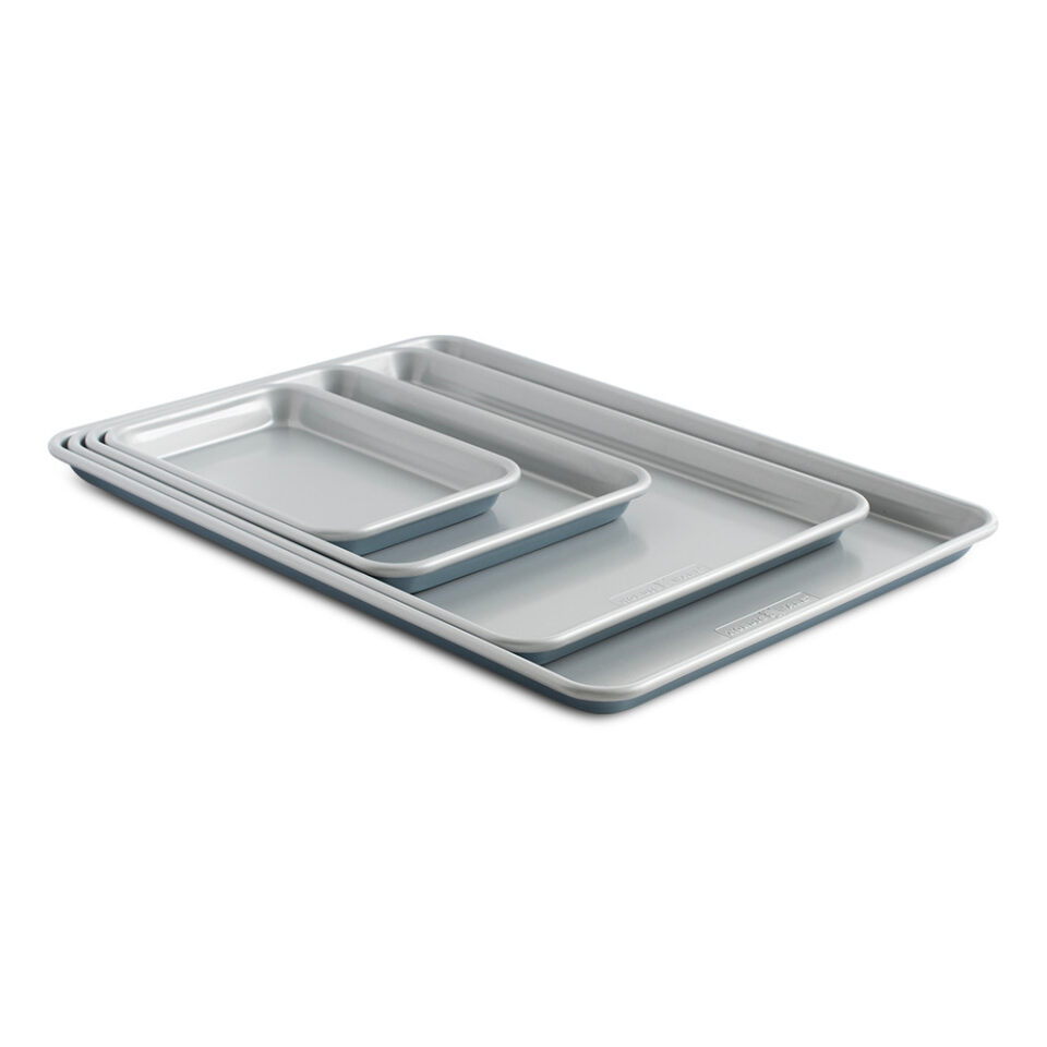 4-Piece Brilliant Bakeware Nonstick Sheet Pan Set | Nonstick Aluminum ...