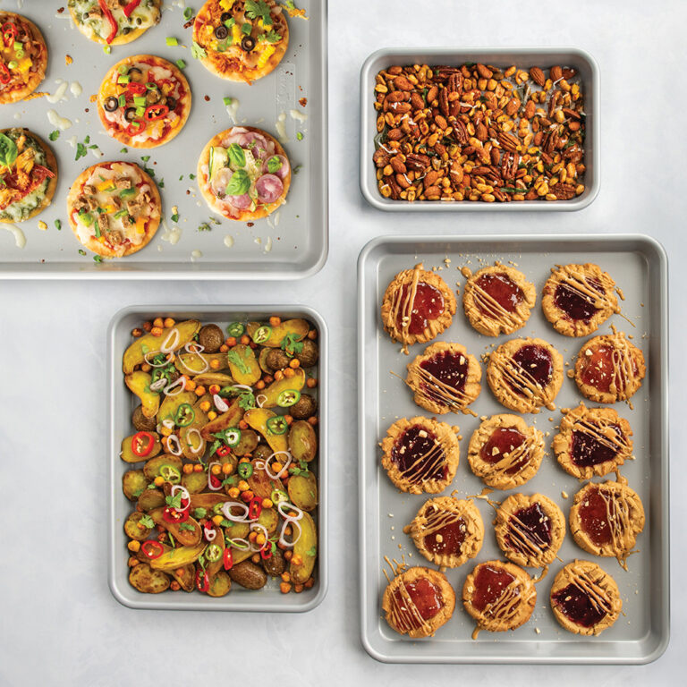 4-Piece Brilliant Bakeware Nonstick Sheet Pan Set | Nonstick Aluminum ...