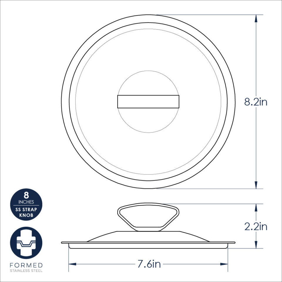 Verde 8 Inch stainless Steel Lid | Cooking Accessories | Nordic Ware