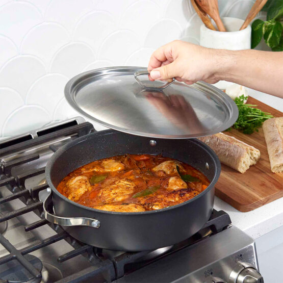 Verde 5 Qt. Ceramic Nonstick Braiser Pan with Lid | Ceramic Cookware ...