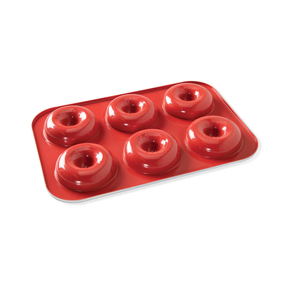 Classic Non-Stick Donut Pan in Red | Aluminum Bakeware | Nordic Ware