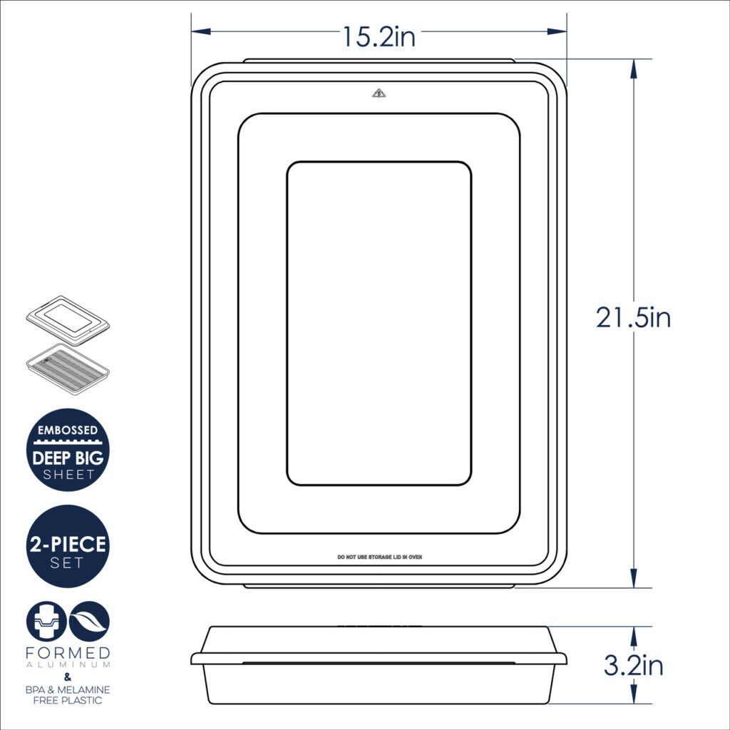 Prism Big Batch Pan with Lid | Large Rimmed Sheet Pan | Nordic Ware